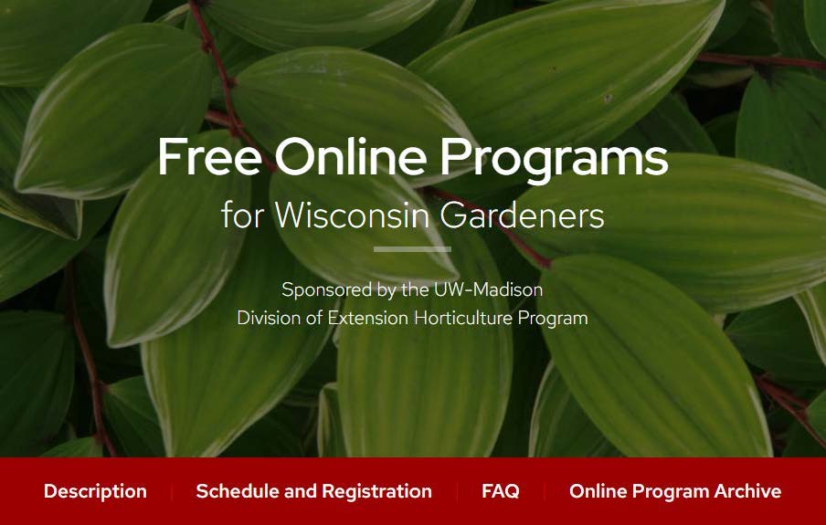 Free Online Programs for Wisconsin Gardeners – Extension Juneau County